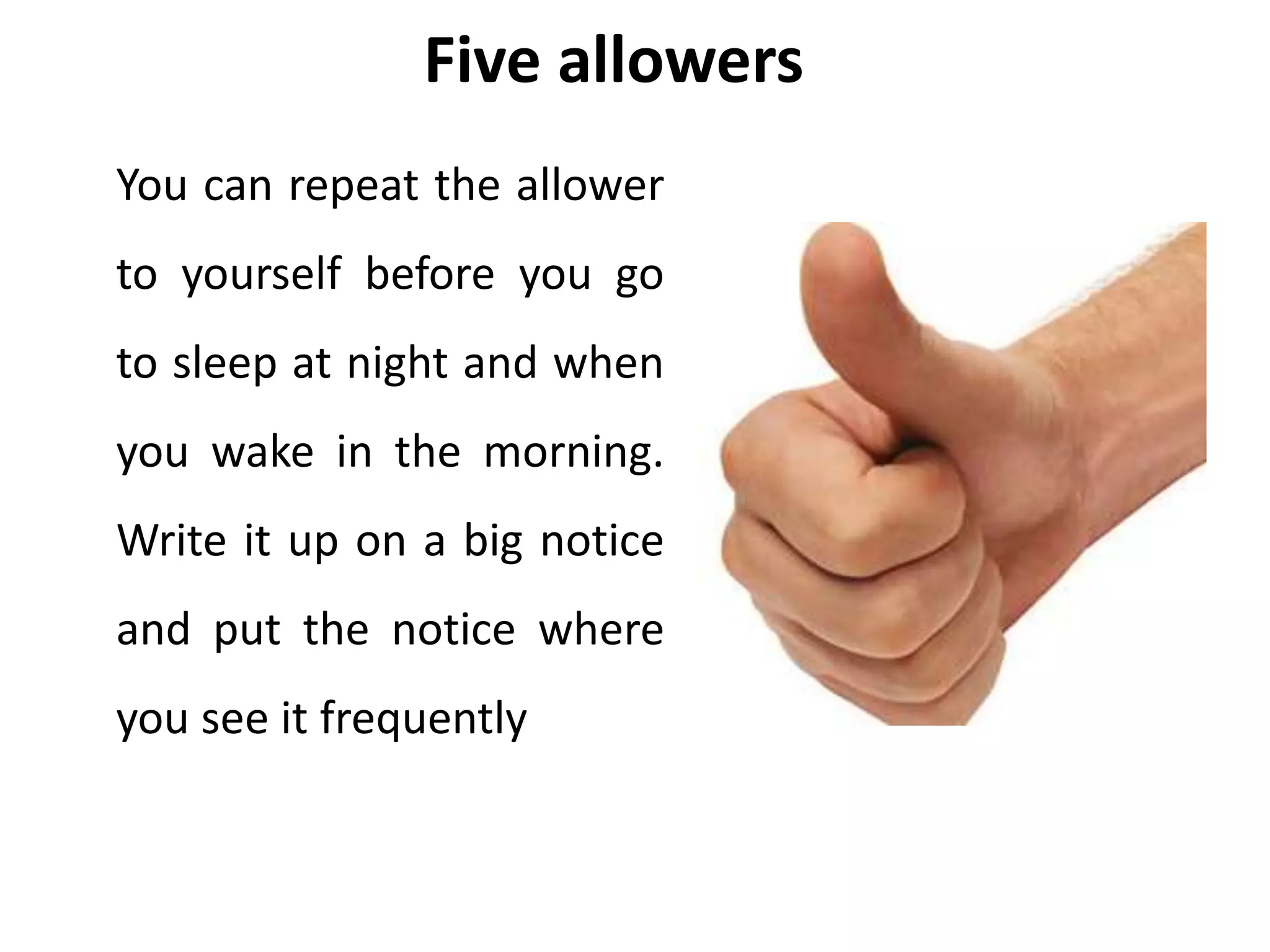 Five allowers - Transactional Analysis - Manu Melwin Joy | PPTX