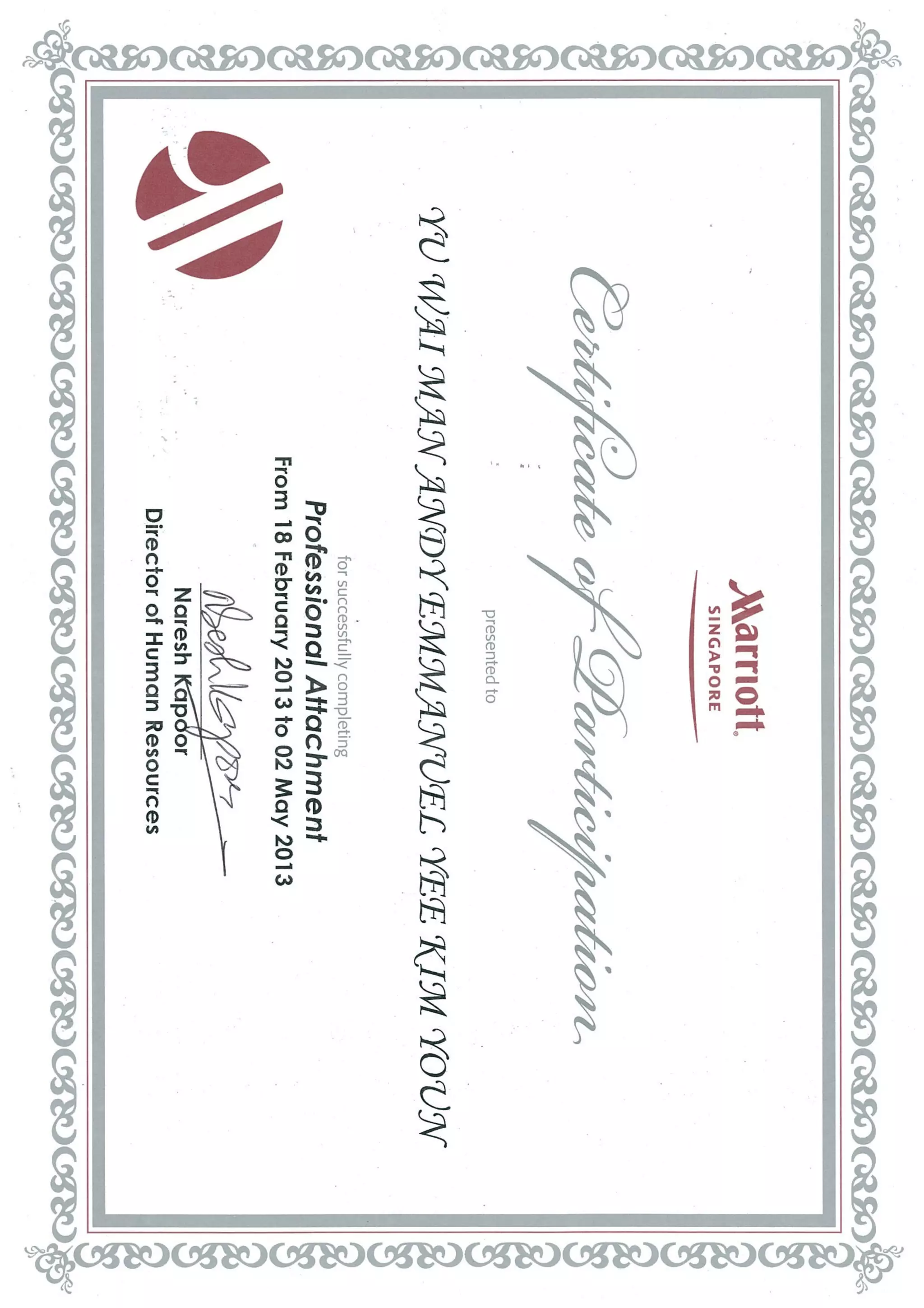 Singapore Marriott Hotel - Testimonial | PDF