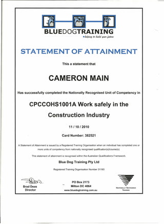 Camerons Birth Cert | PDF