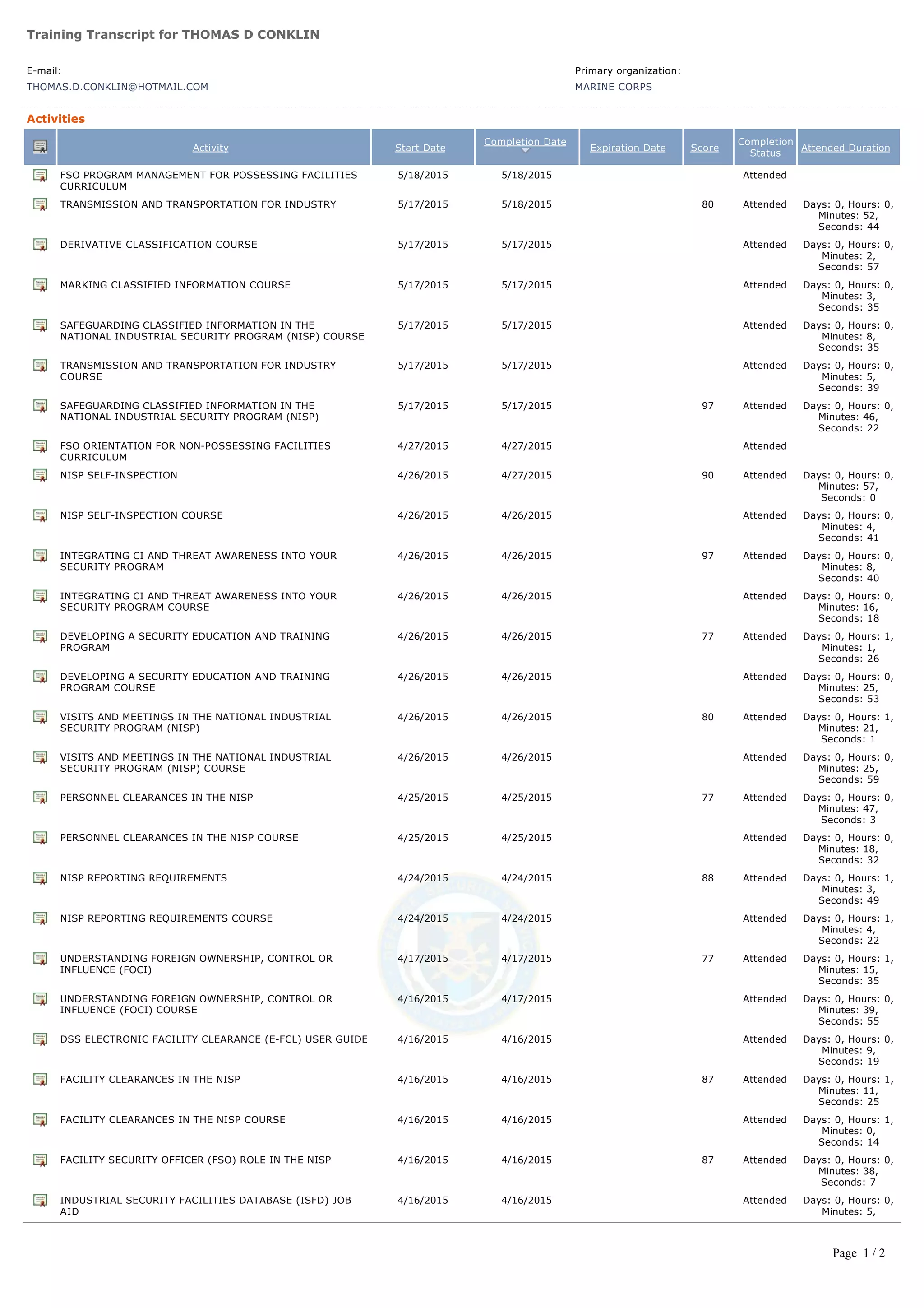 DSS STEPP Certificates | PDF