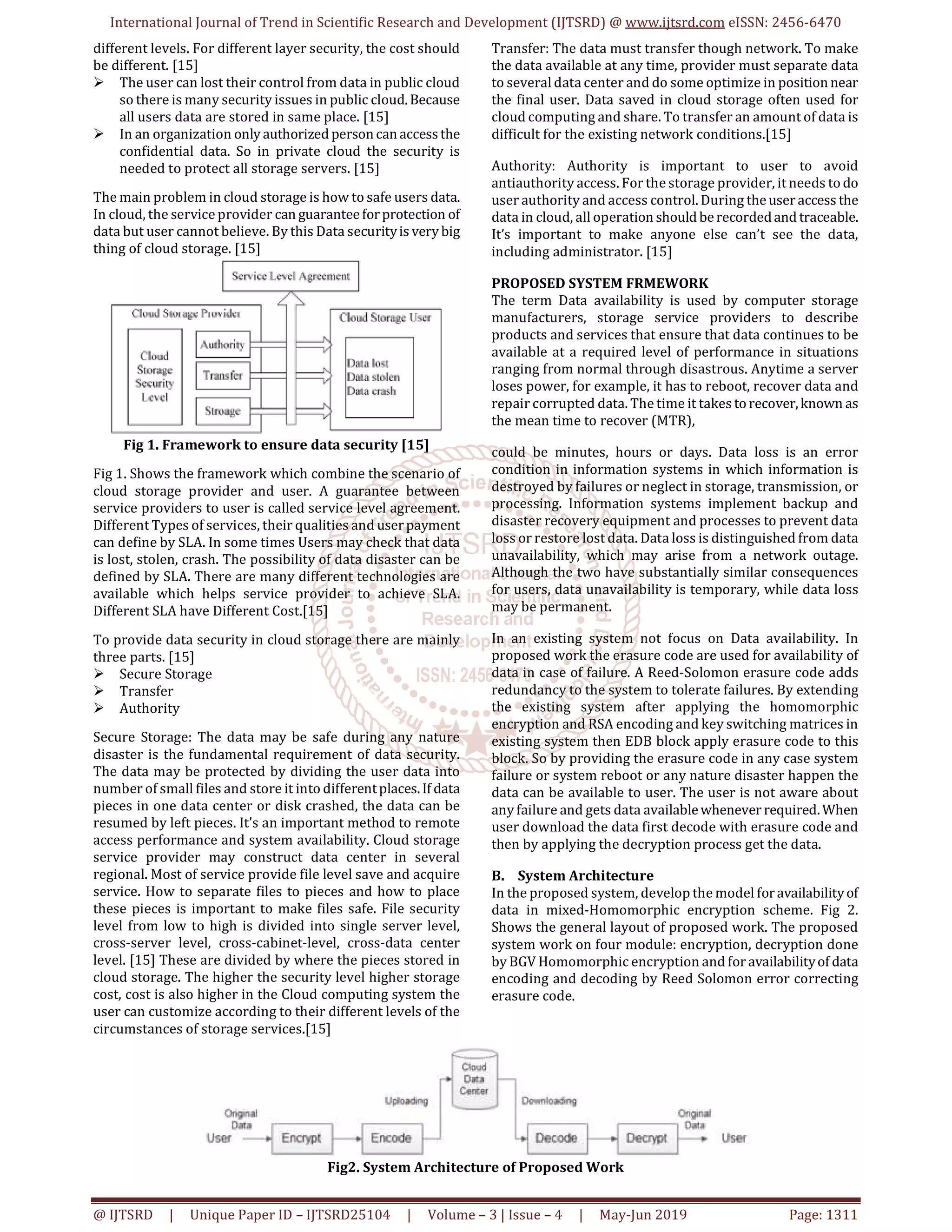 Enhancing Availability of Data in Mixed Homomorphic Encryption in Cloud | PDF