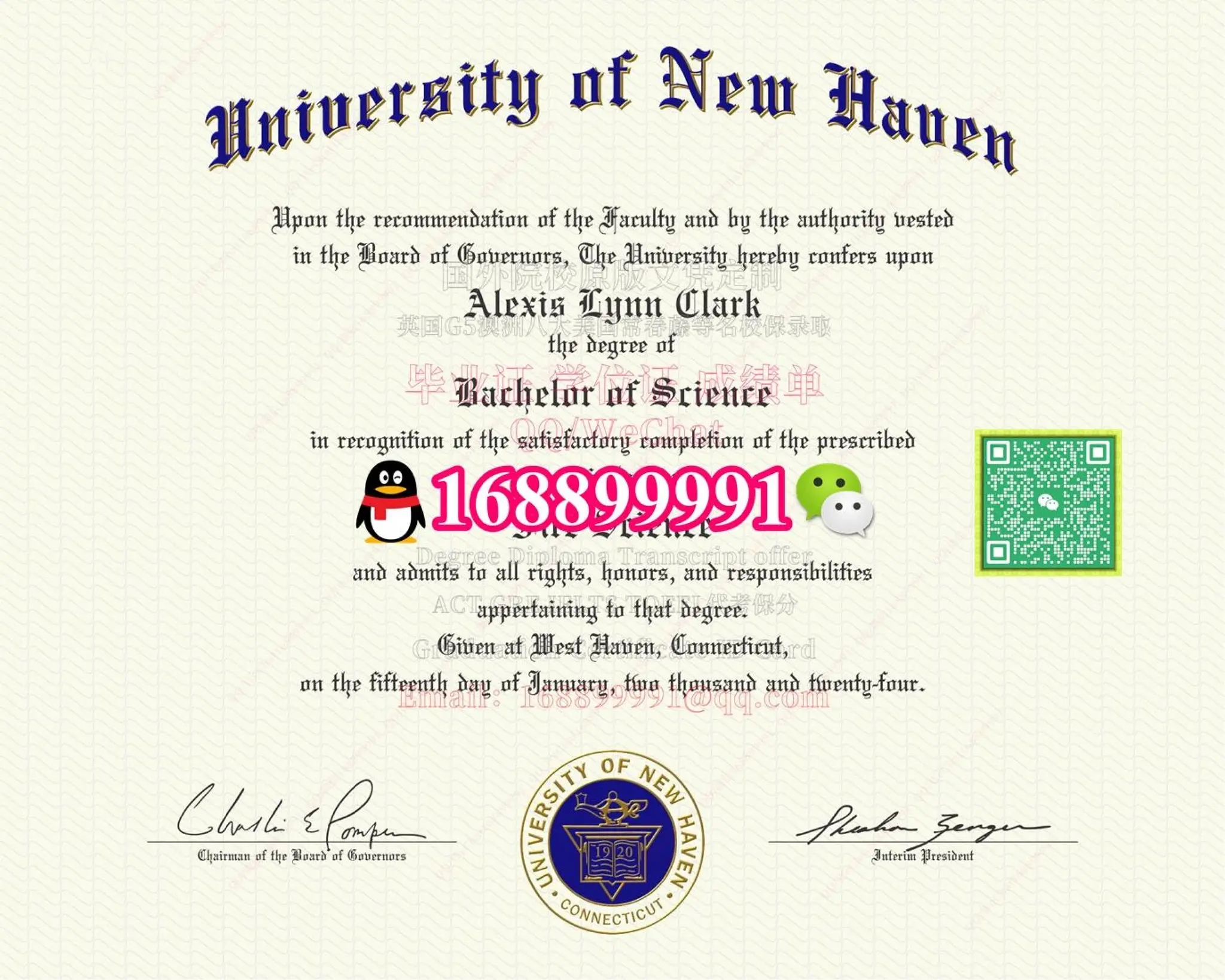 University of New Haven degree offer diploma Transcript | PDF