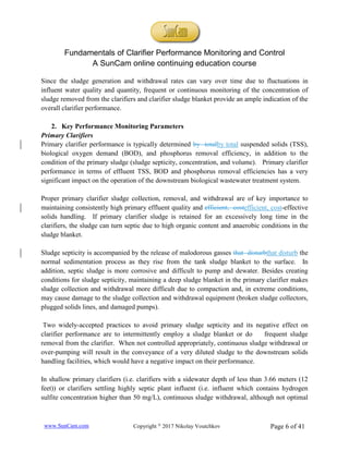Fundamentals of Clarifiers performance monitoring | PDF