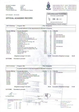 BSc Academic Transcript | PDF