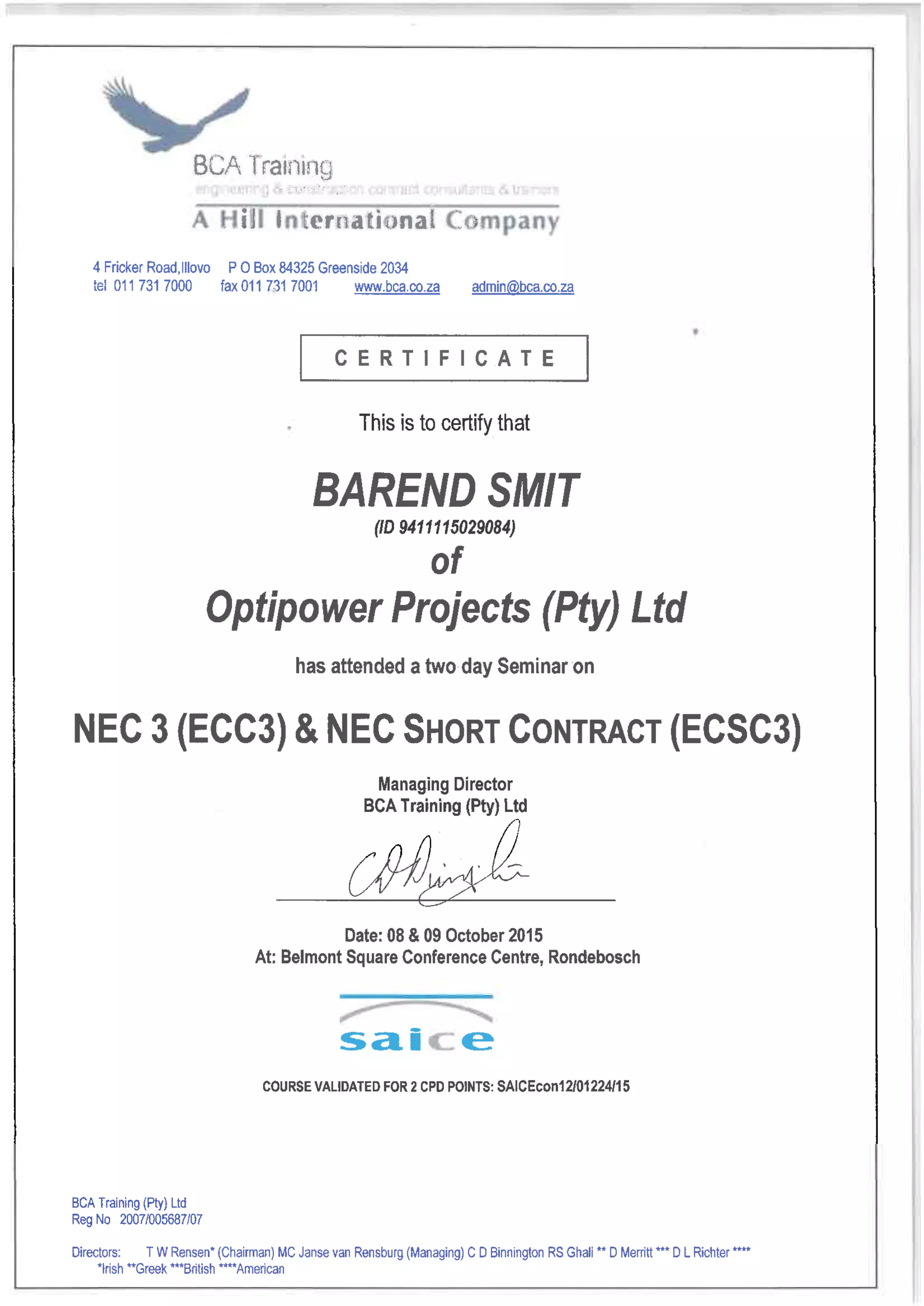 NEC 3(ECC3) & NEC SHORT CONTRACT (ECSC3) | PDF