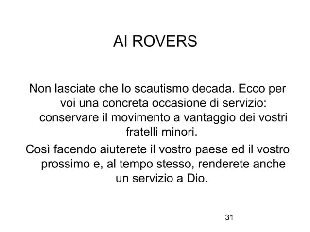 RIFLESSIONI SULLO SCAUTISMO | PPT