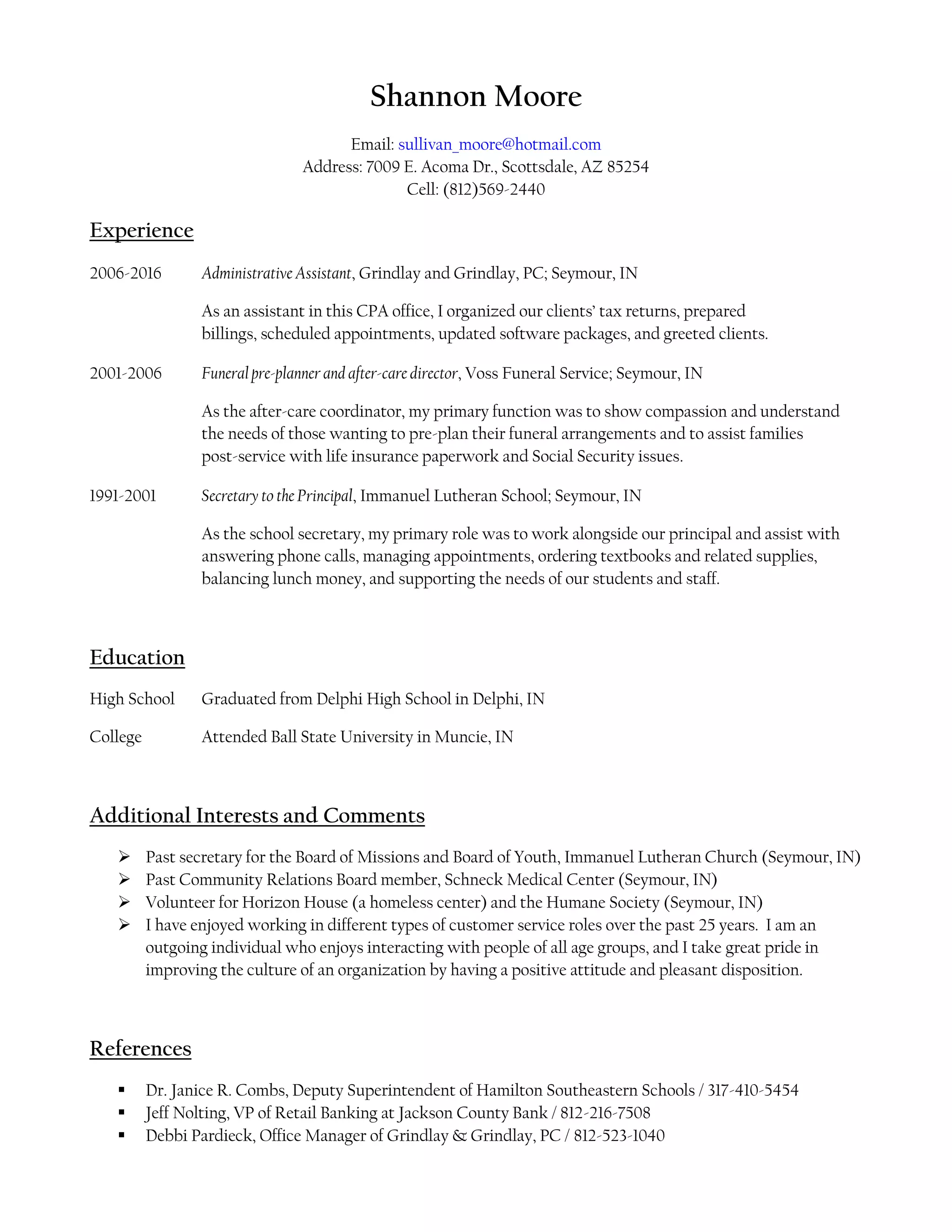 Shannon Moore resume | PDF