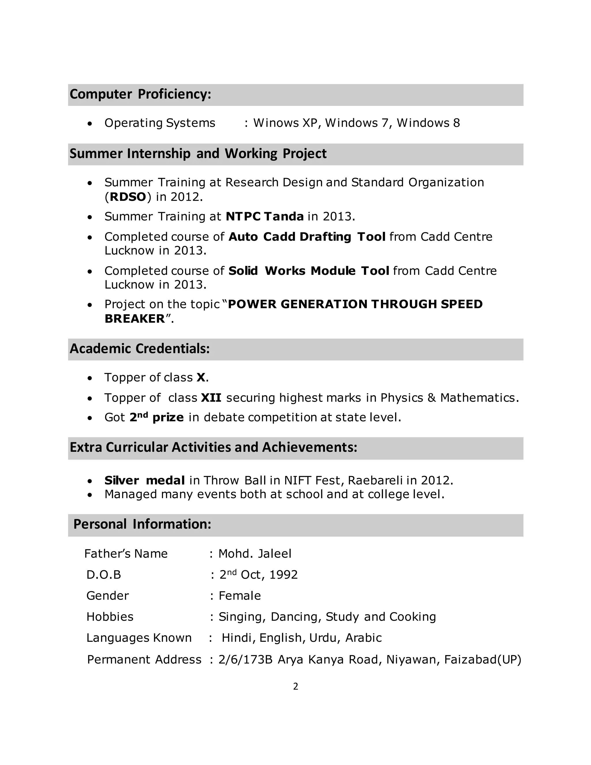 neha kainat resume | DOCX