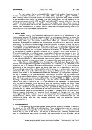 Power analysis attack against encryption devices: a comprehensive analysis of AES, DES, and BC3 ...