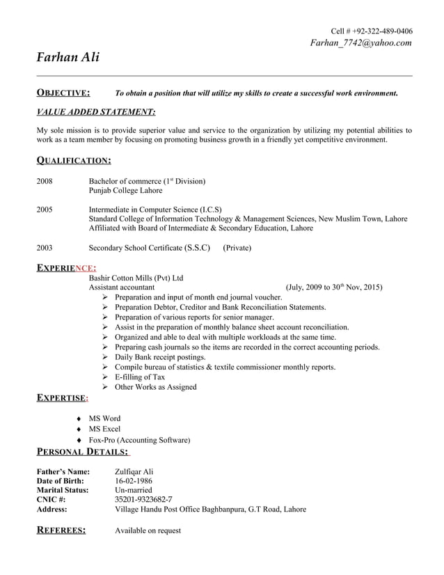 Farhan C.V-Final | PDF