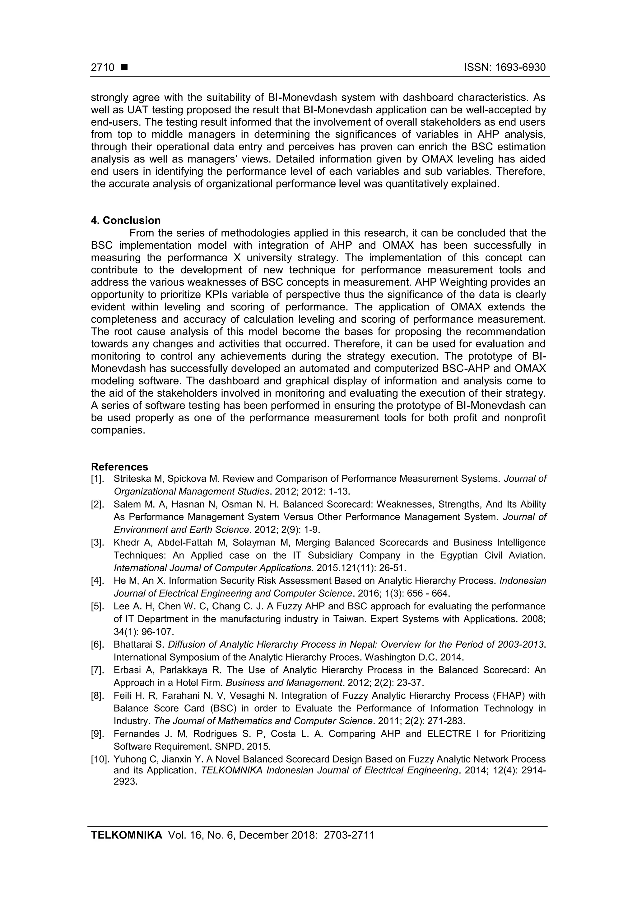 Integrated Analytical Hierarchy Process and Objective Matrix in Balanced Scorecard Dashboard ...