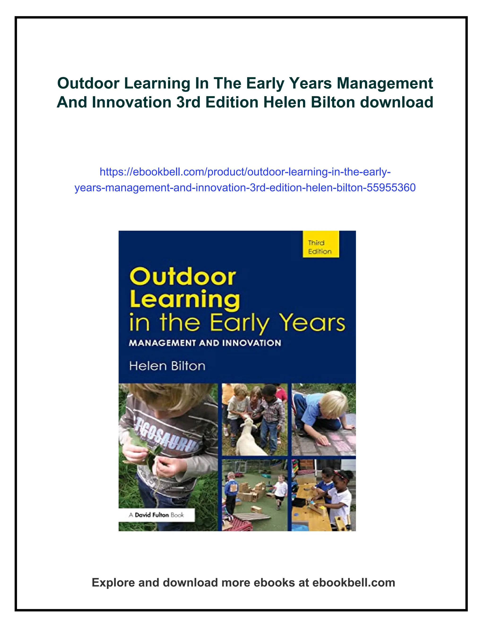 Outdoor Learning In The Early Years Management And Innovation 3rd ...