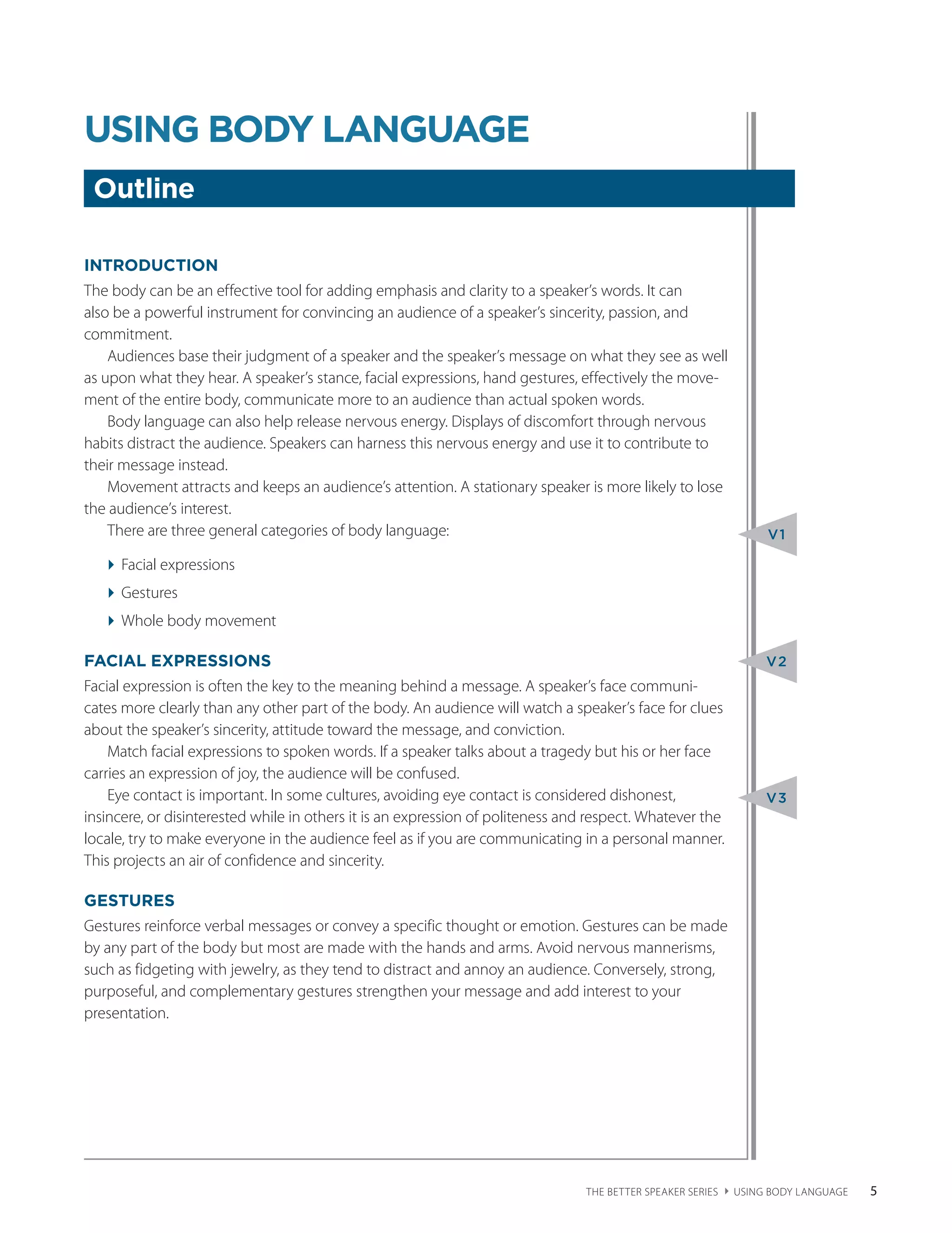 Using Body Language (PDF) | PDF