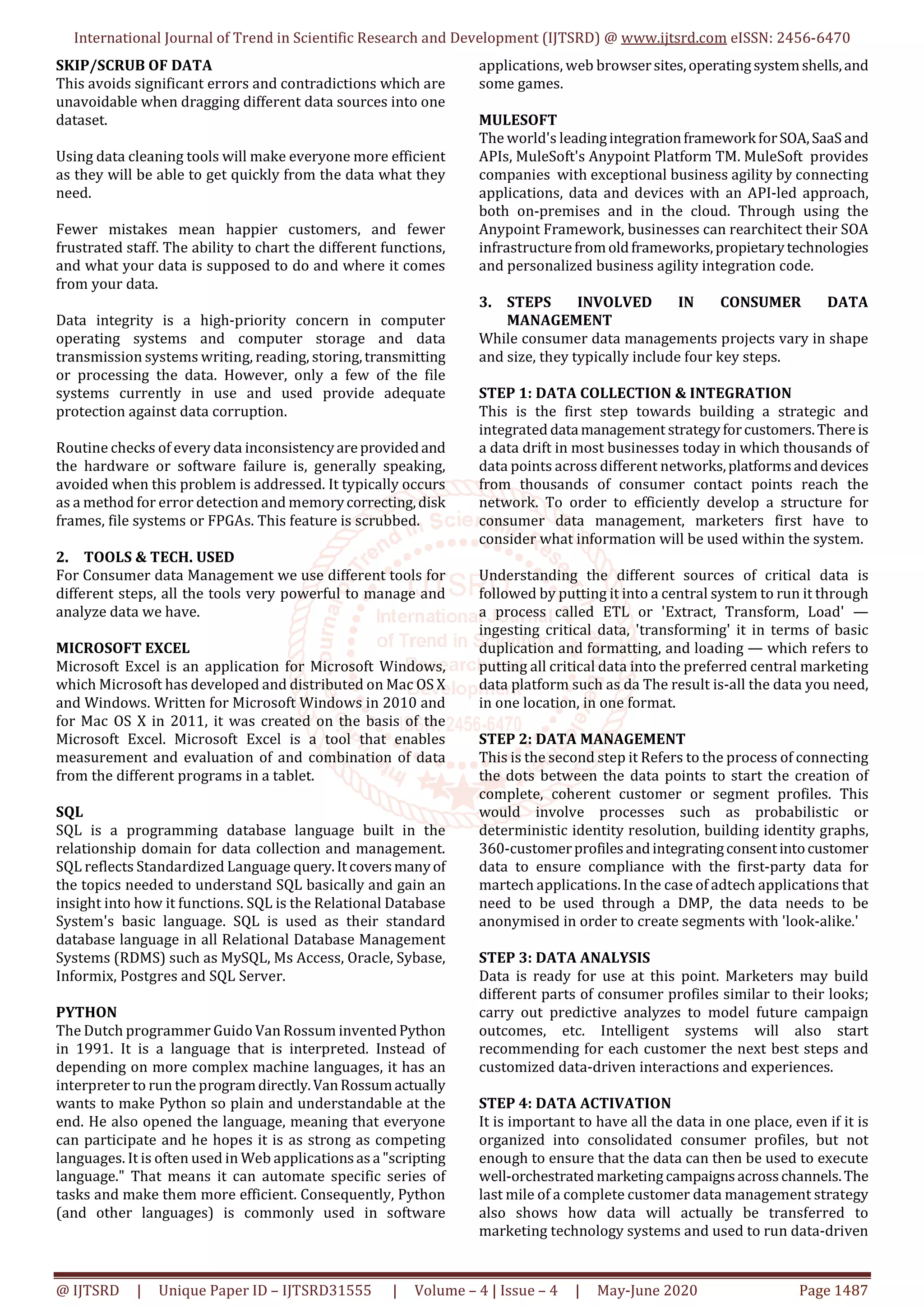 Consumer Data Management | PDF | Databases | Computer Software and Applications