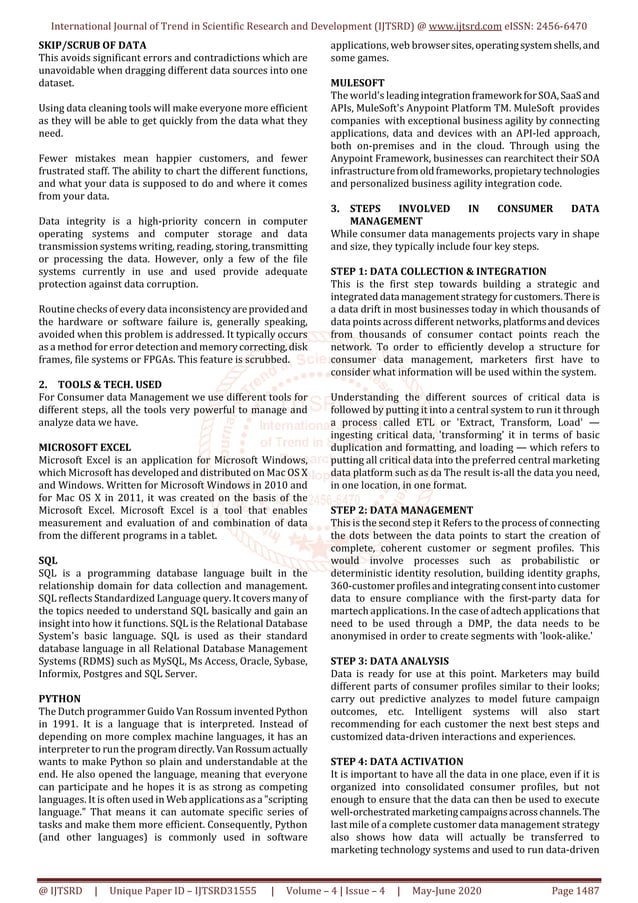 Consumer Data Management | PDF | Databases | Computer Software and Applications