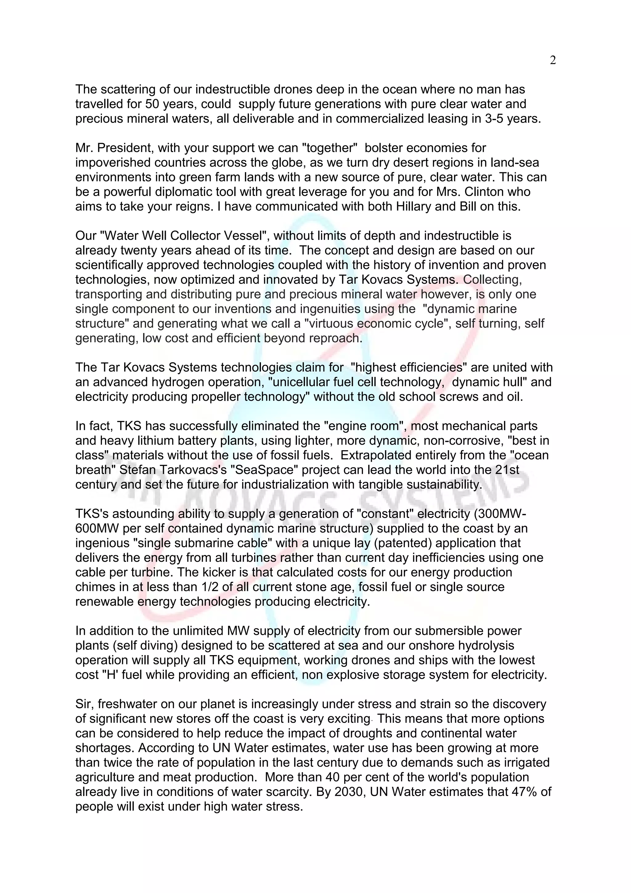 Water Scarcity President Obama June 9 | DOC