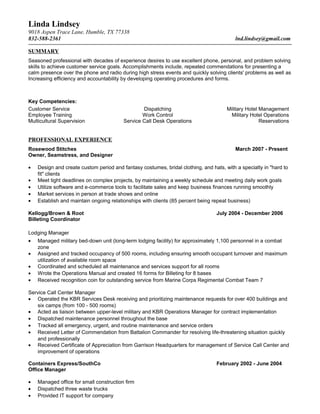 Linda Lindsey Resume v2 | DOC