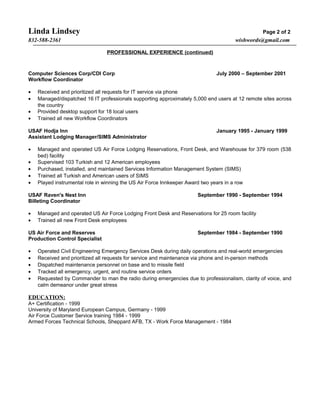 Linda Lindsey Resume v2 | DOC