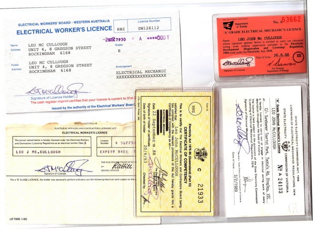Electrical Workers Licencing (Aust) 5 states 1988 | PDF