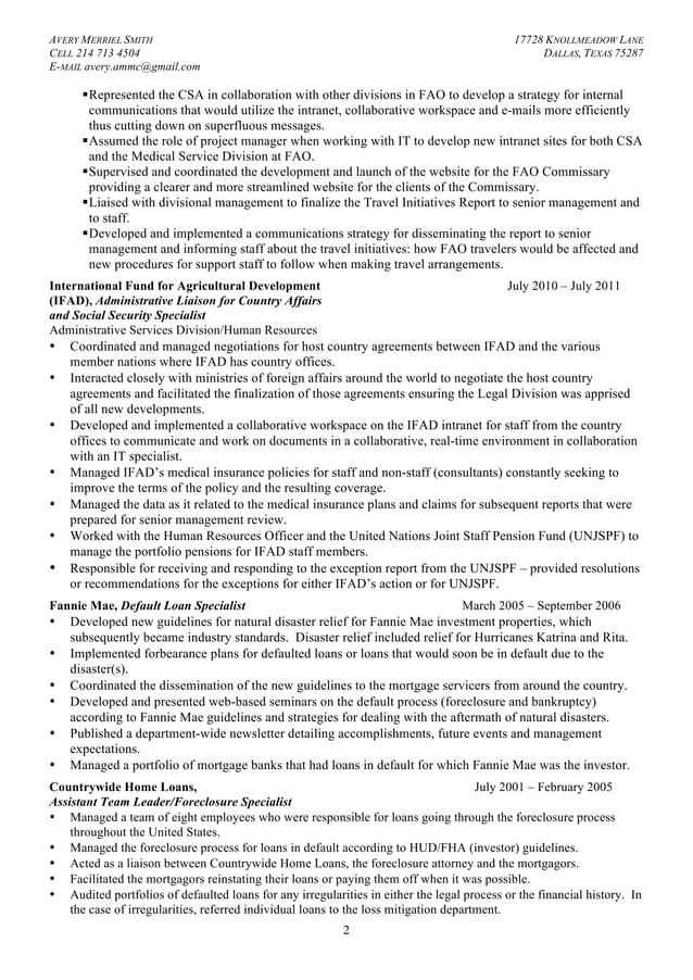 Avery Merriel Smith CV - Jan 2016 | PDF | Home Financing | Personal Debt