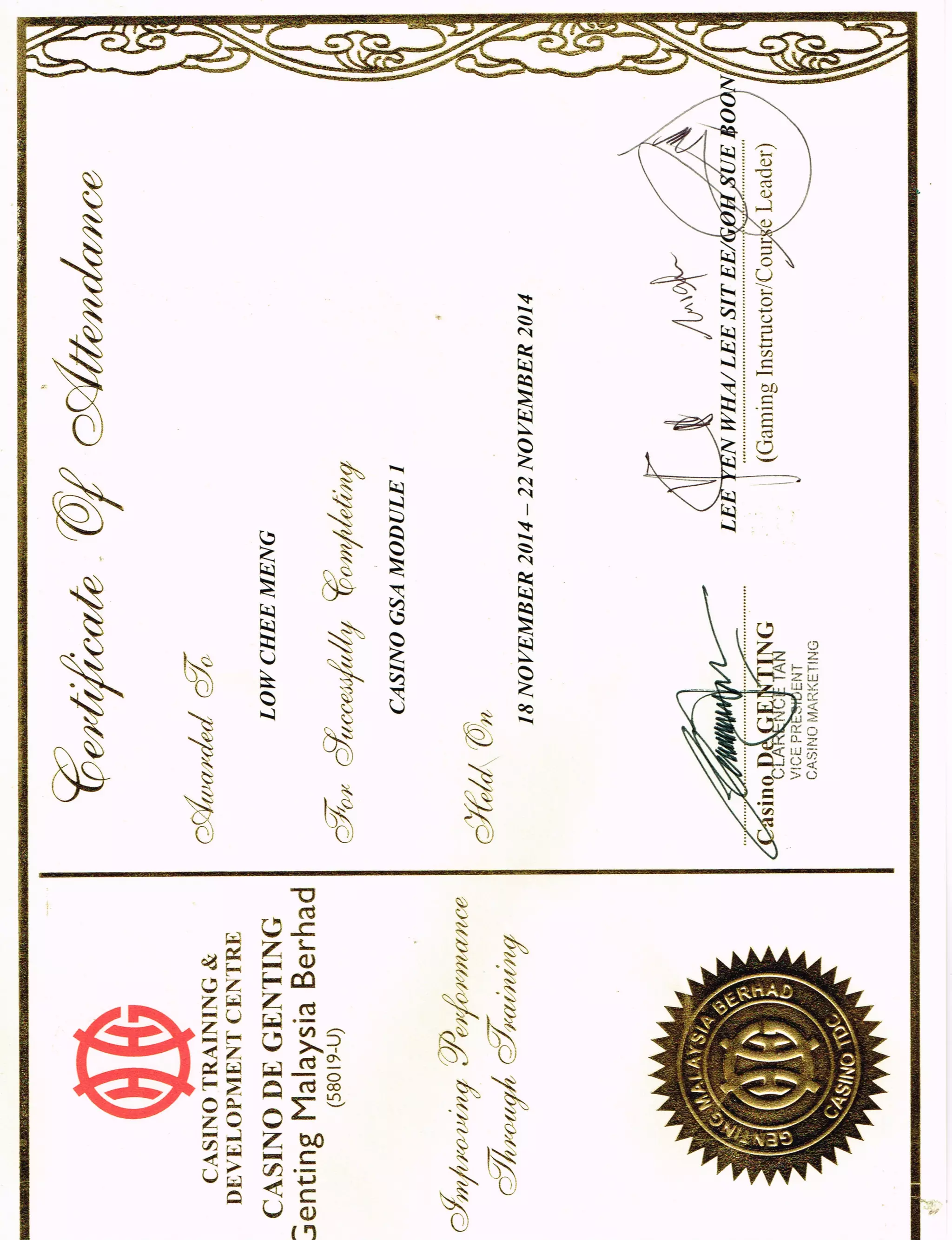 Certificate of GSA training | PDF