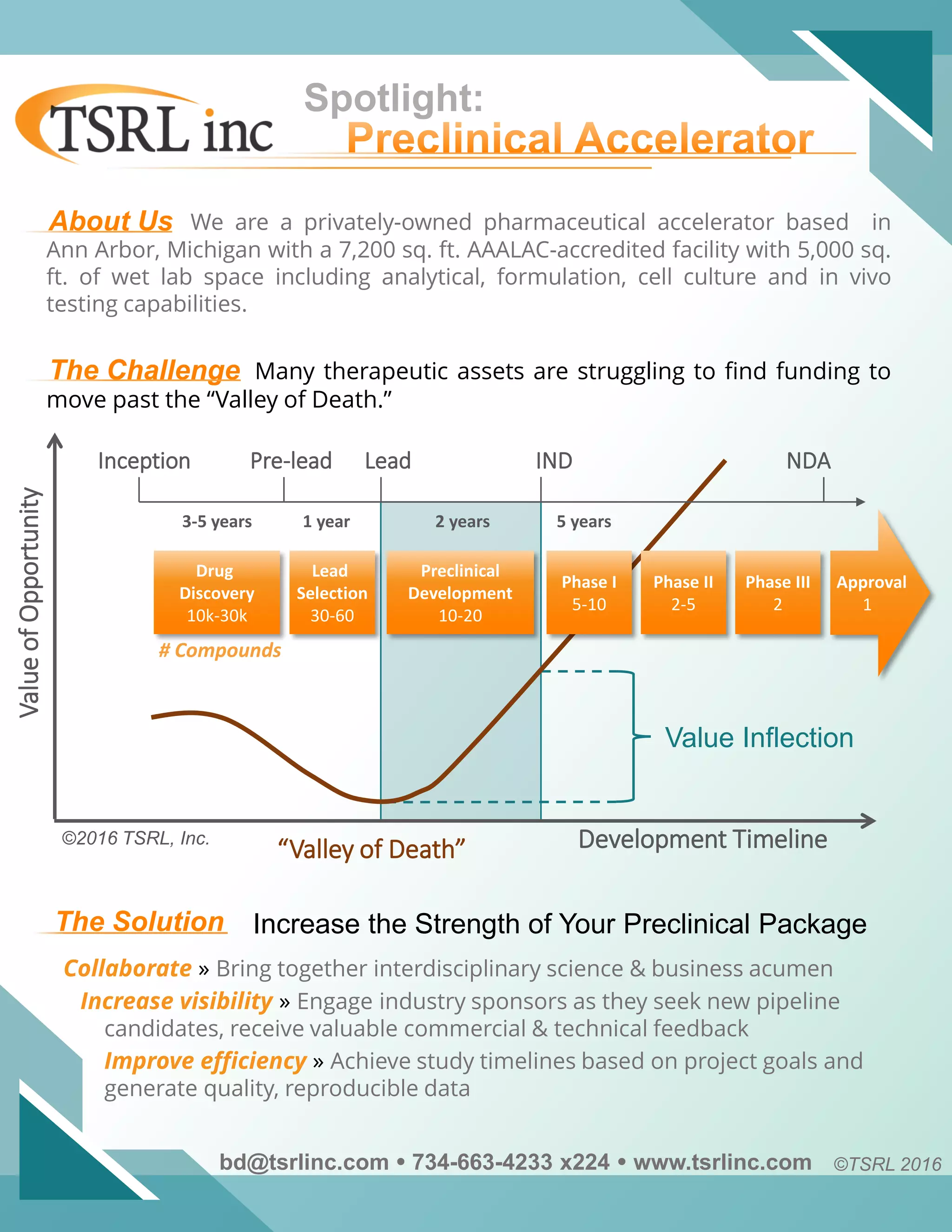 TSRL Fact Sheet_Preclinical Accelerator_June 2016 | PDF