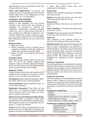 A Clinical Comparative Study on the Efficacy of Sahacharadi Kwatha with and Without Matra Basti ...