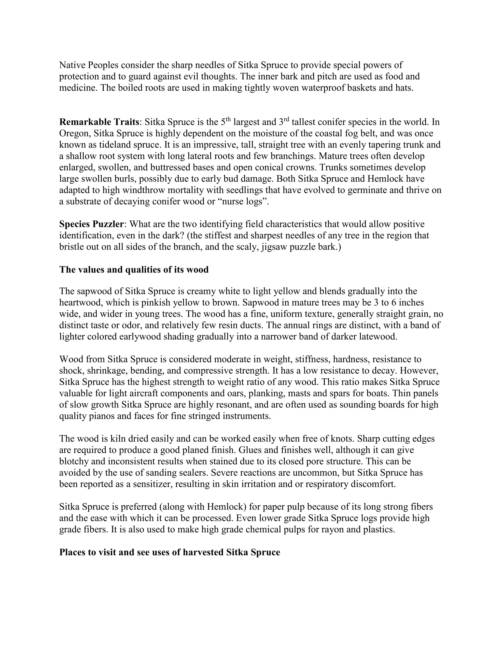 Sitka Spruce | PDF
