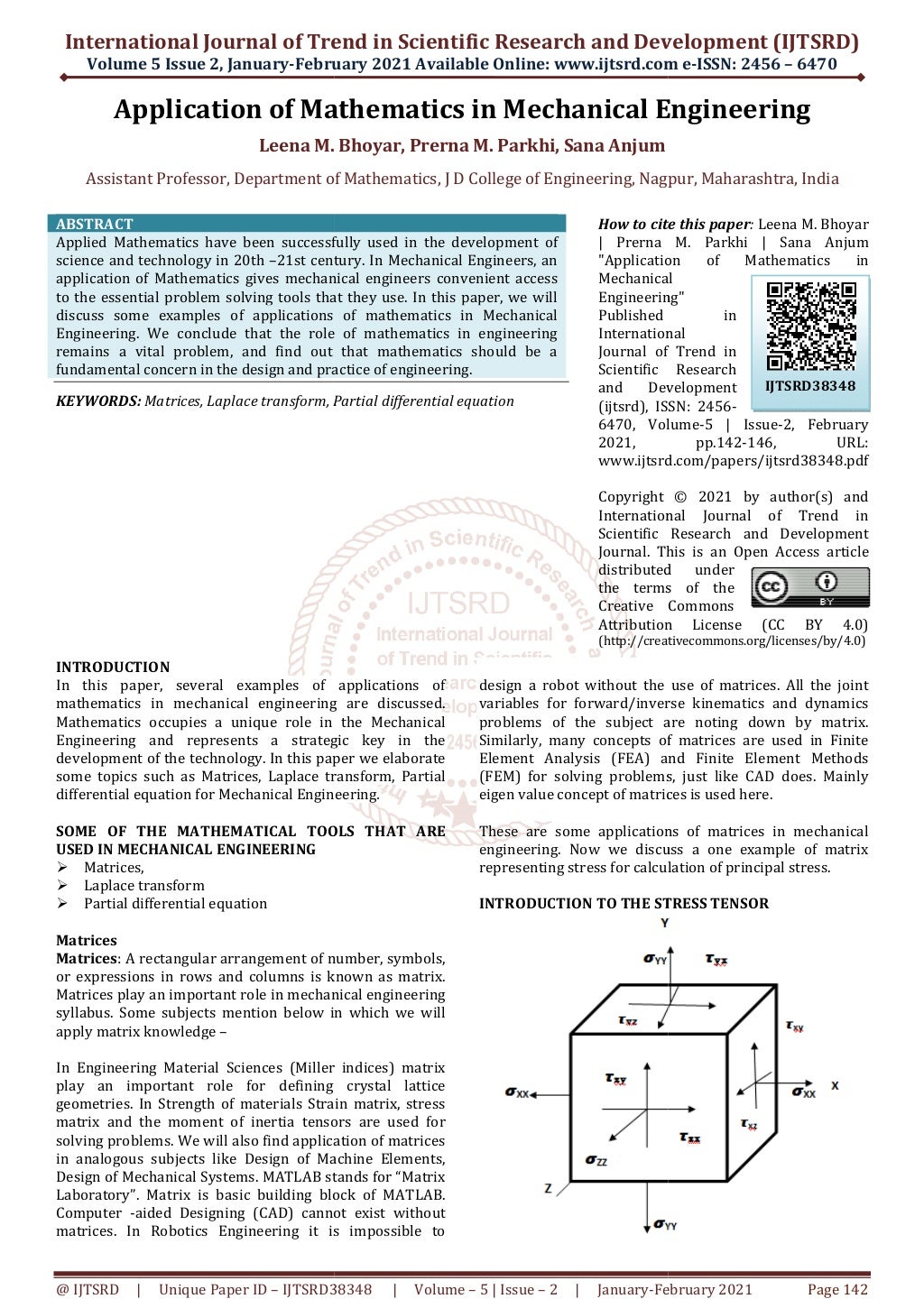 Application of Mathematics in Mechanical Engineering