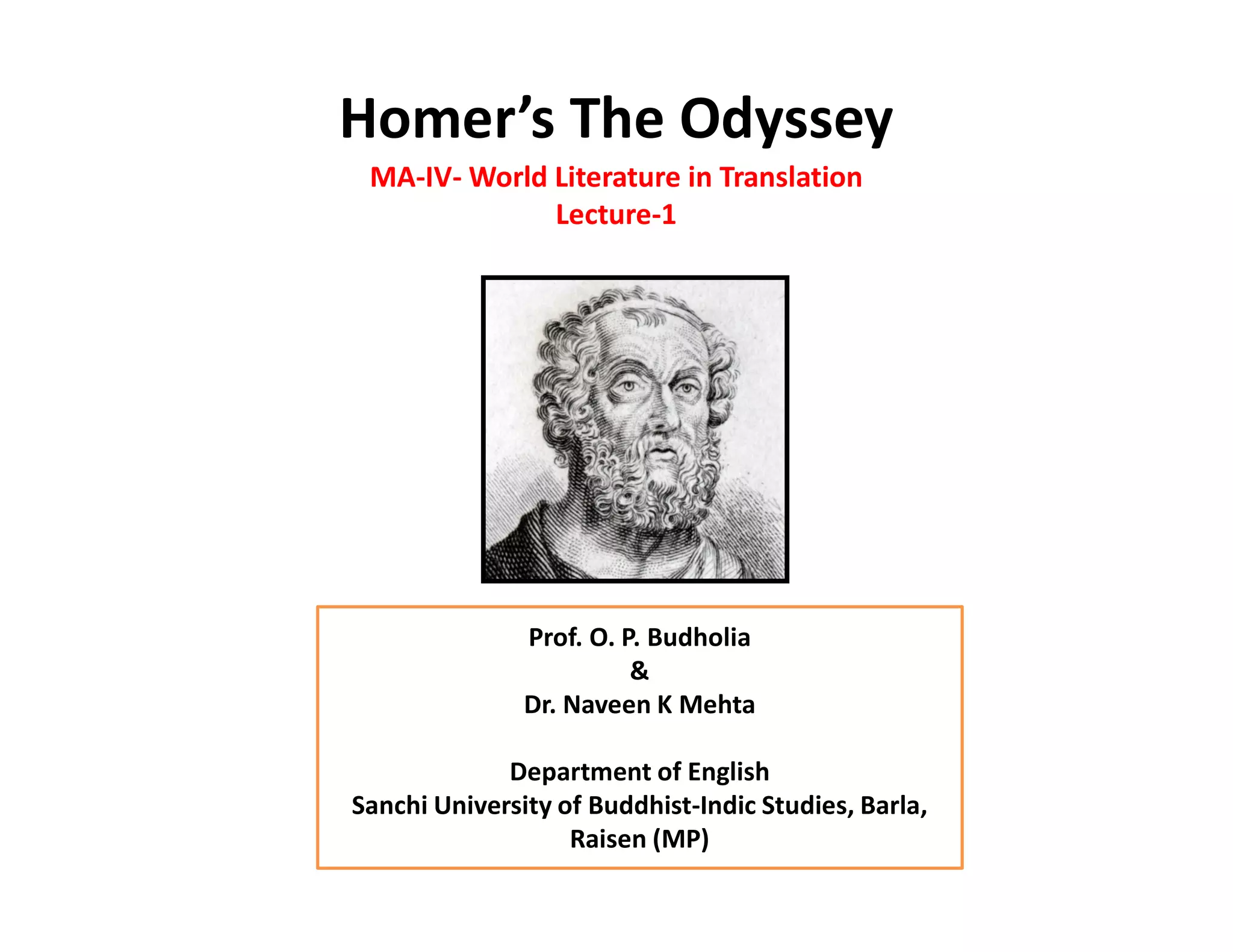 Homer's The Odyssey-Part-1 | PDF