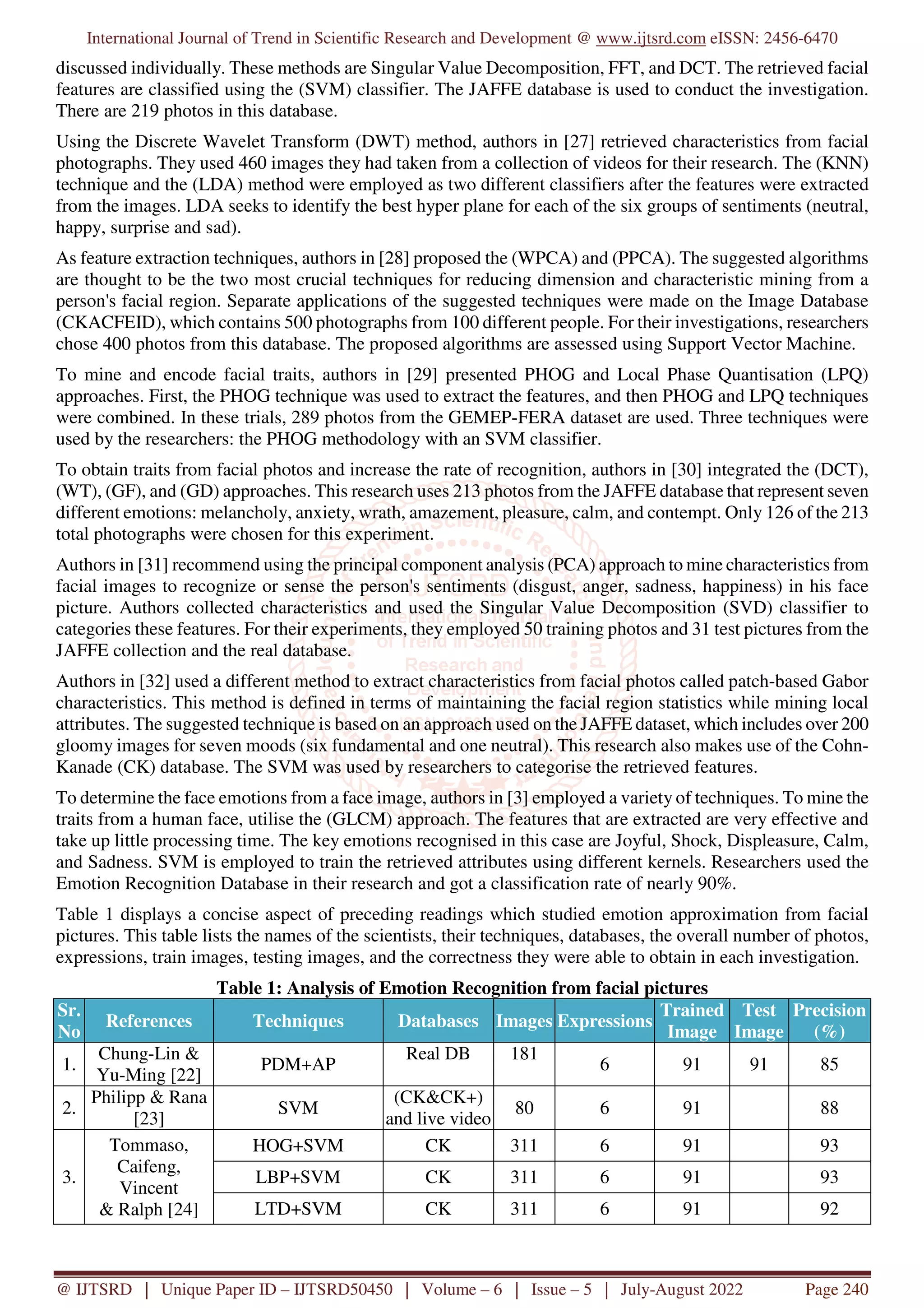 A Study on Face Expression Observation Systems | PDF
