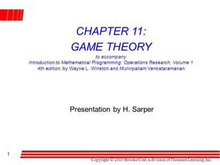 Game theory lecture slides - definition, classification | PPT