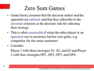Game theory lecture slides - definition, classification | PPT