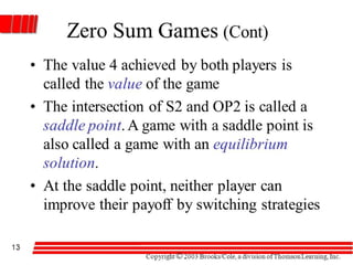 Game theory lecture slides - definition, classification | PPT