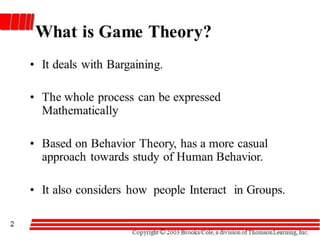 Game theory lecture slides - definition, classification | PPT