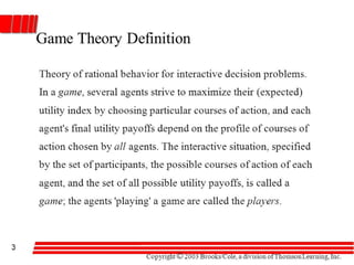 Game theory lecture slides - definition, classification | PPT