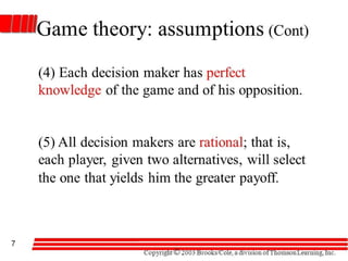 Game theory lecture slides - definition, classification | PPT
