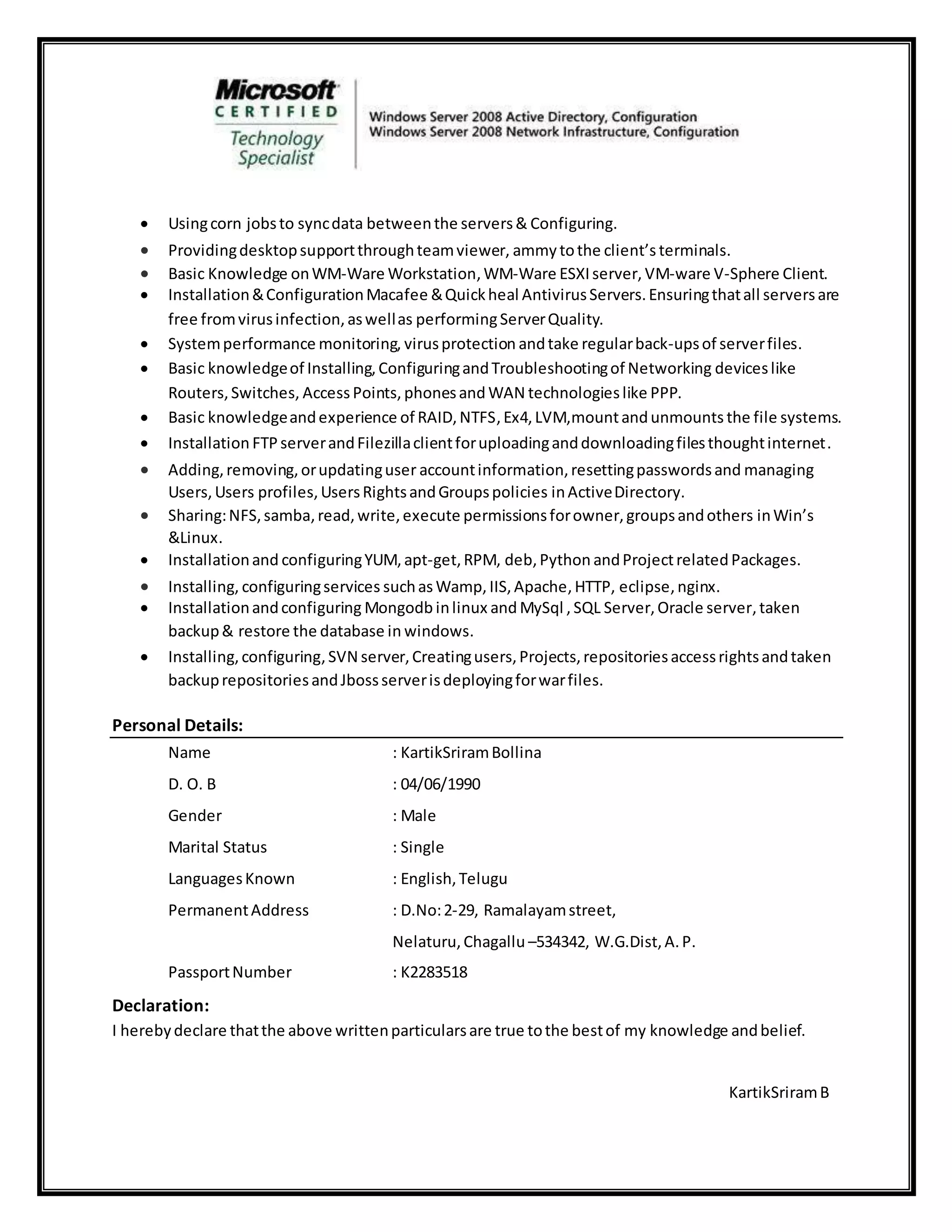 Karthik Resume | DOCX