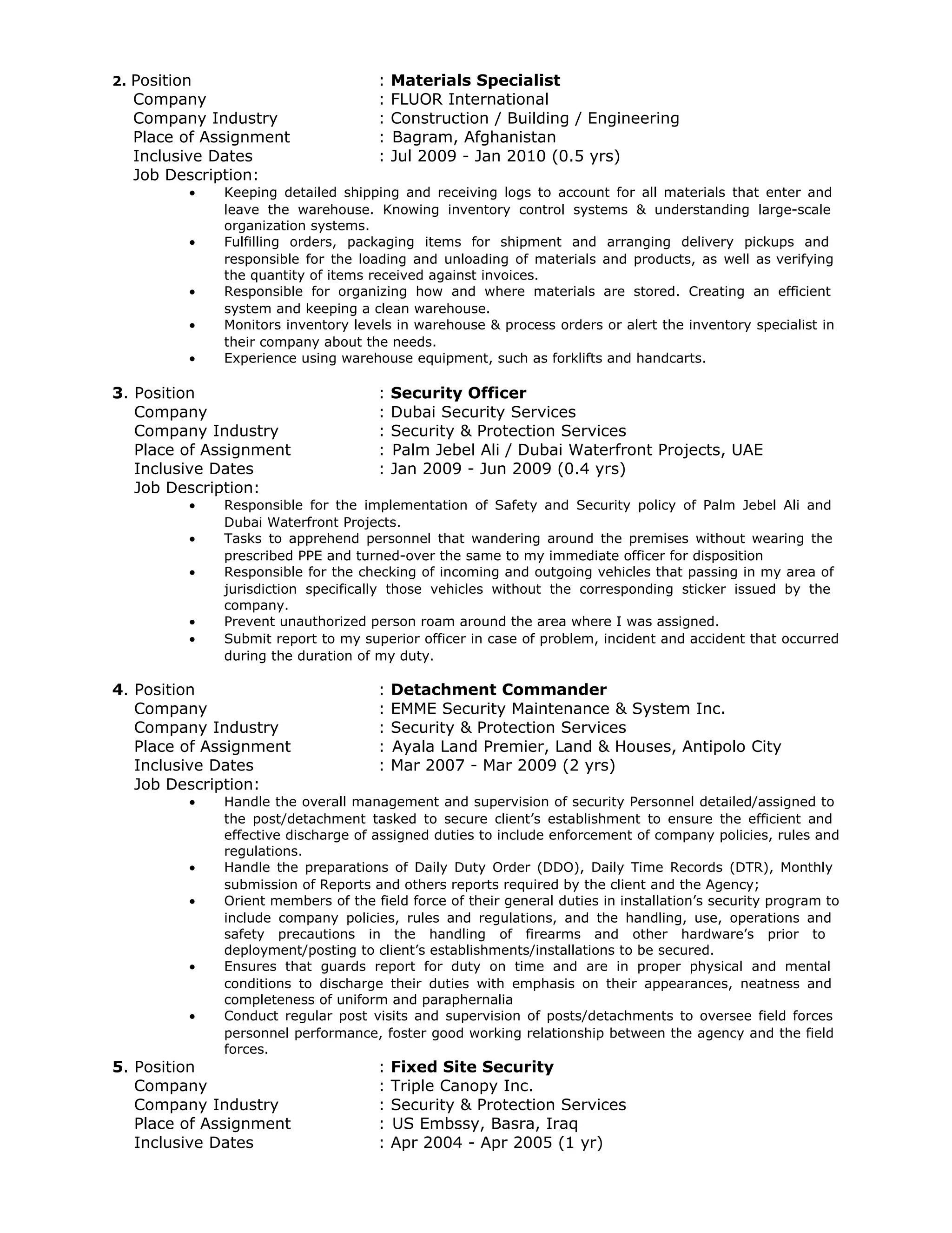 EMERSON_CUMLAT_CV_2016 | DOC | Logistics | Business