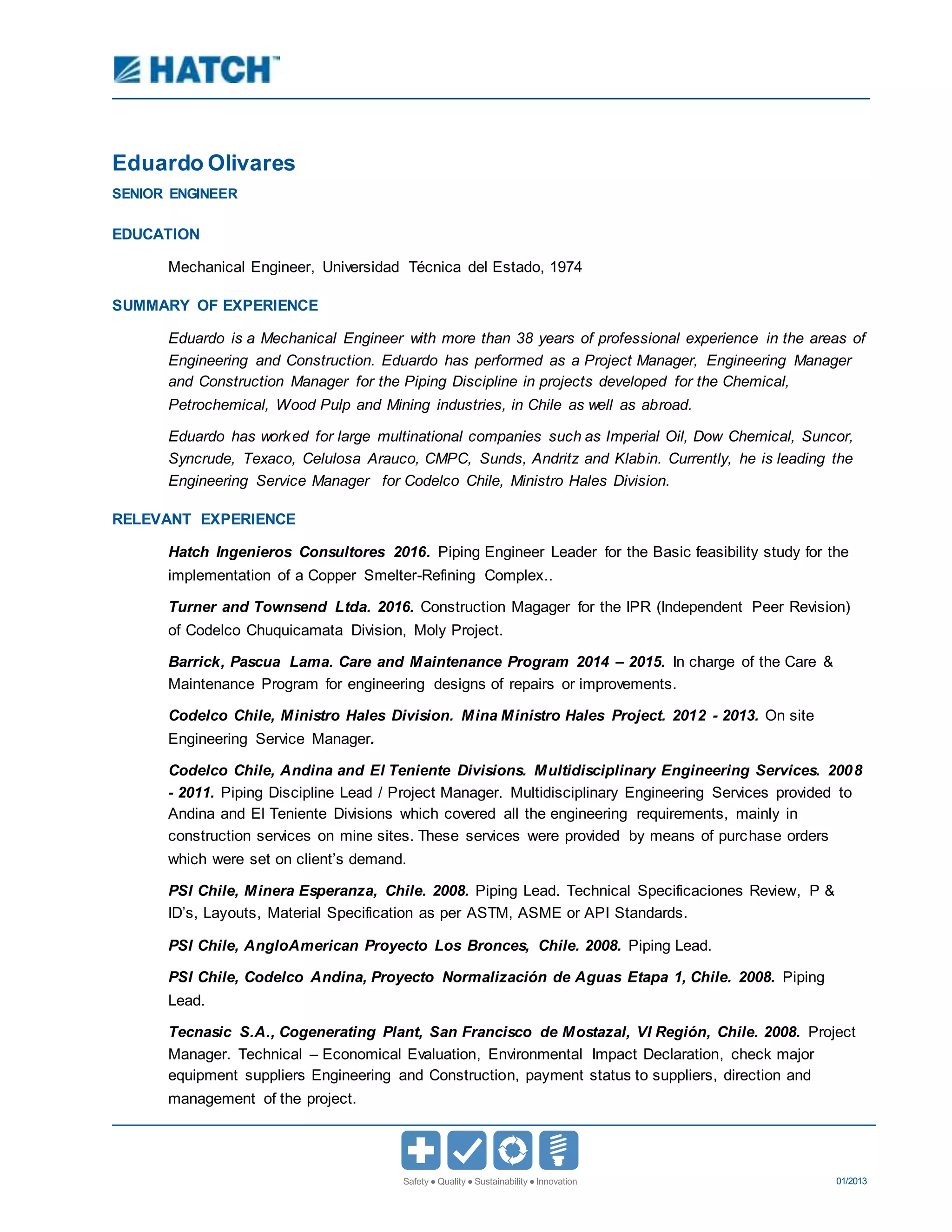 Resume Hatch Format Eduardo Olivares | DOCX