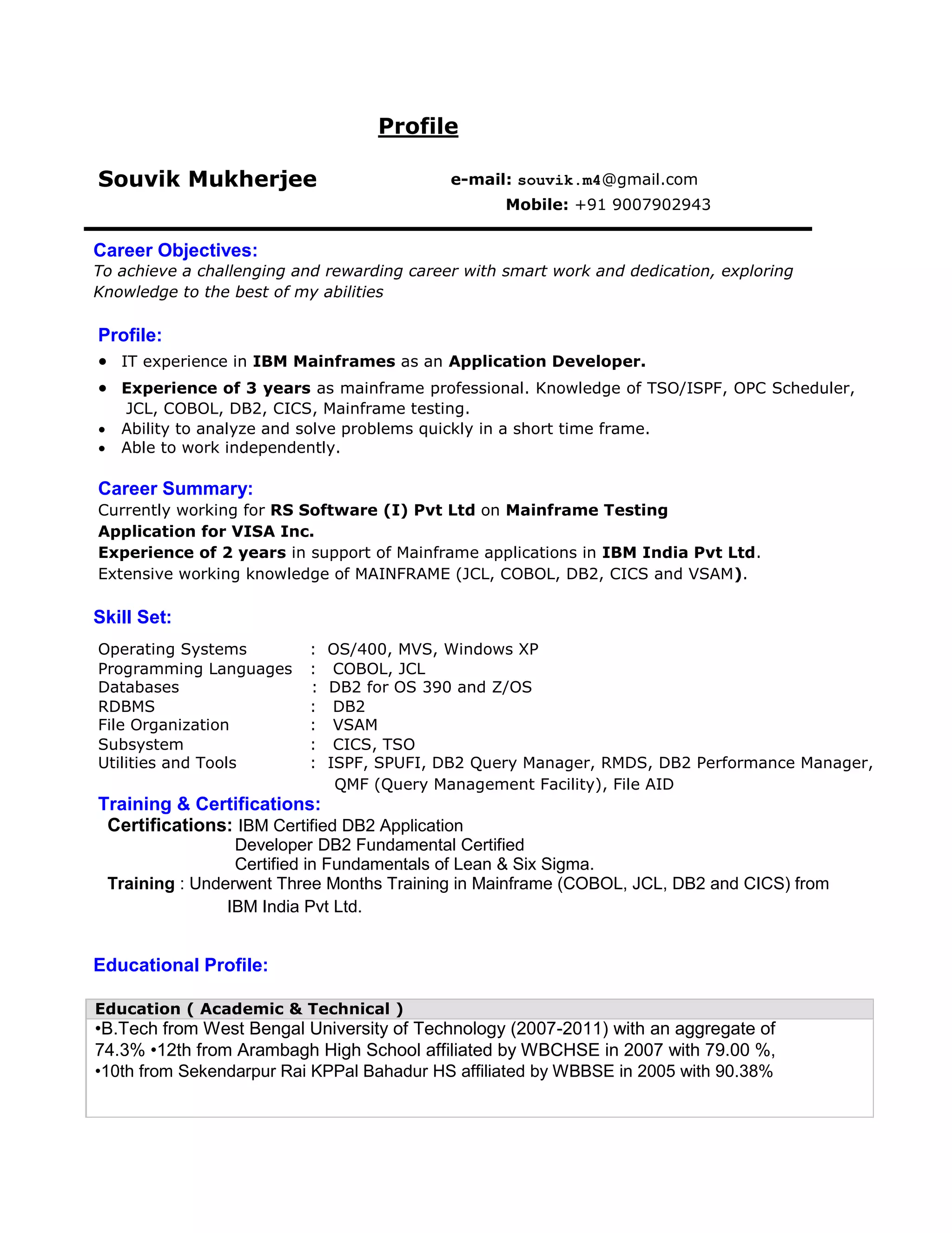 Souvik_Mukherjee - CV | PDF