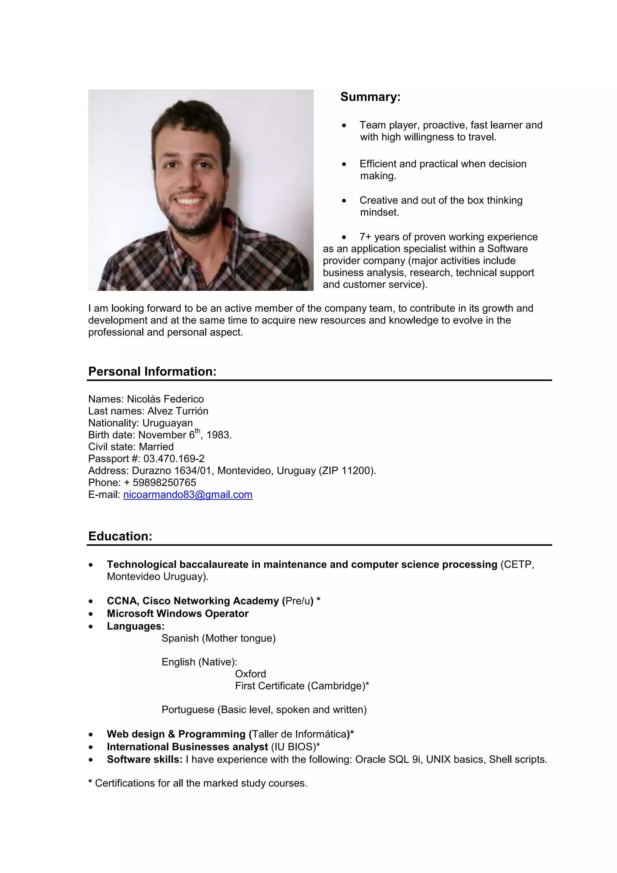 Nicolas Alvez Resume | PDF