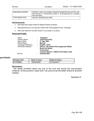 Dot Net Profile_8 Years Exp | PDF