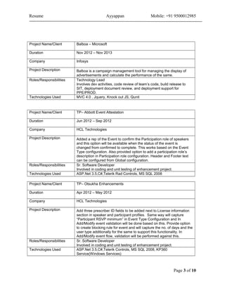 Dot Net Profile_8 Years Exp | PDF