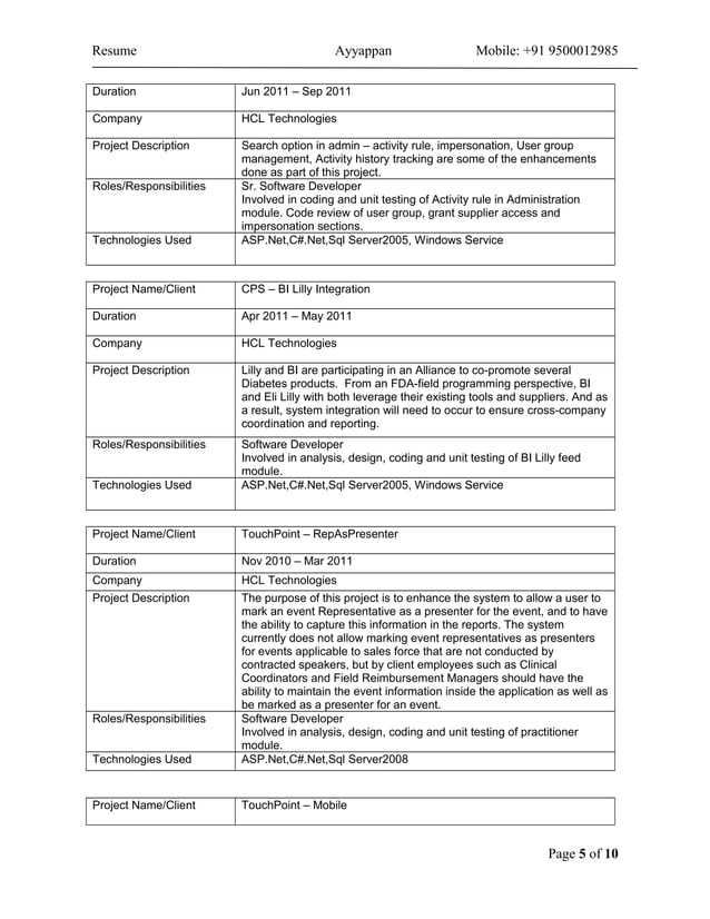 Dot Net Profile_8 Years Exp | PDF