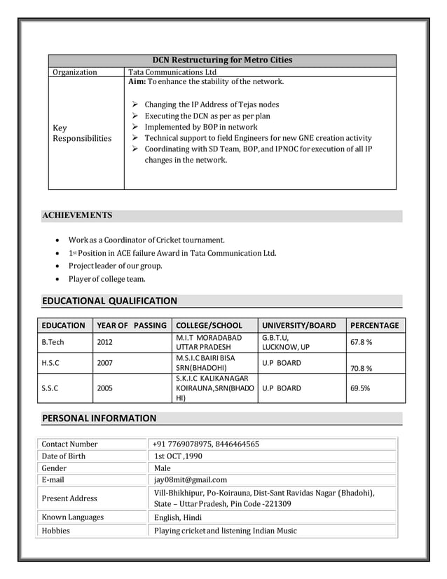 mrityunjay mishra resume | DOCX | Computer Networking | Computing