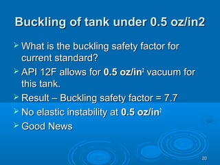 API 12F Shop Welded Tank Pressure Analysis | PPT