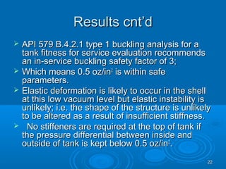 API 12F Shop Welded Tank Pressure Analysis | PPT