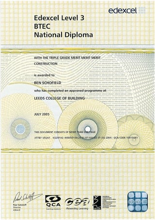BTEC National Diploma - Construction | PDF
