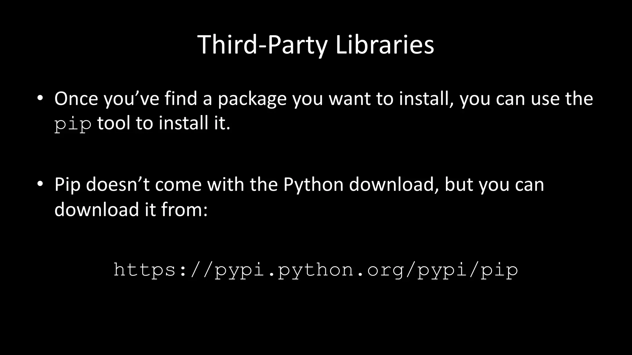 Python: Third-Party Libraries | PPT